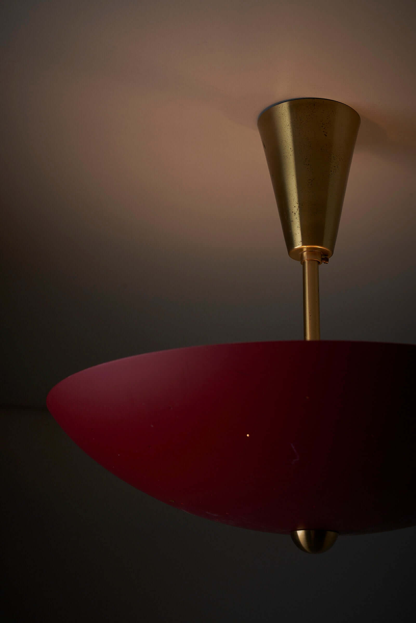 Red Uplight With Perforated Shade