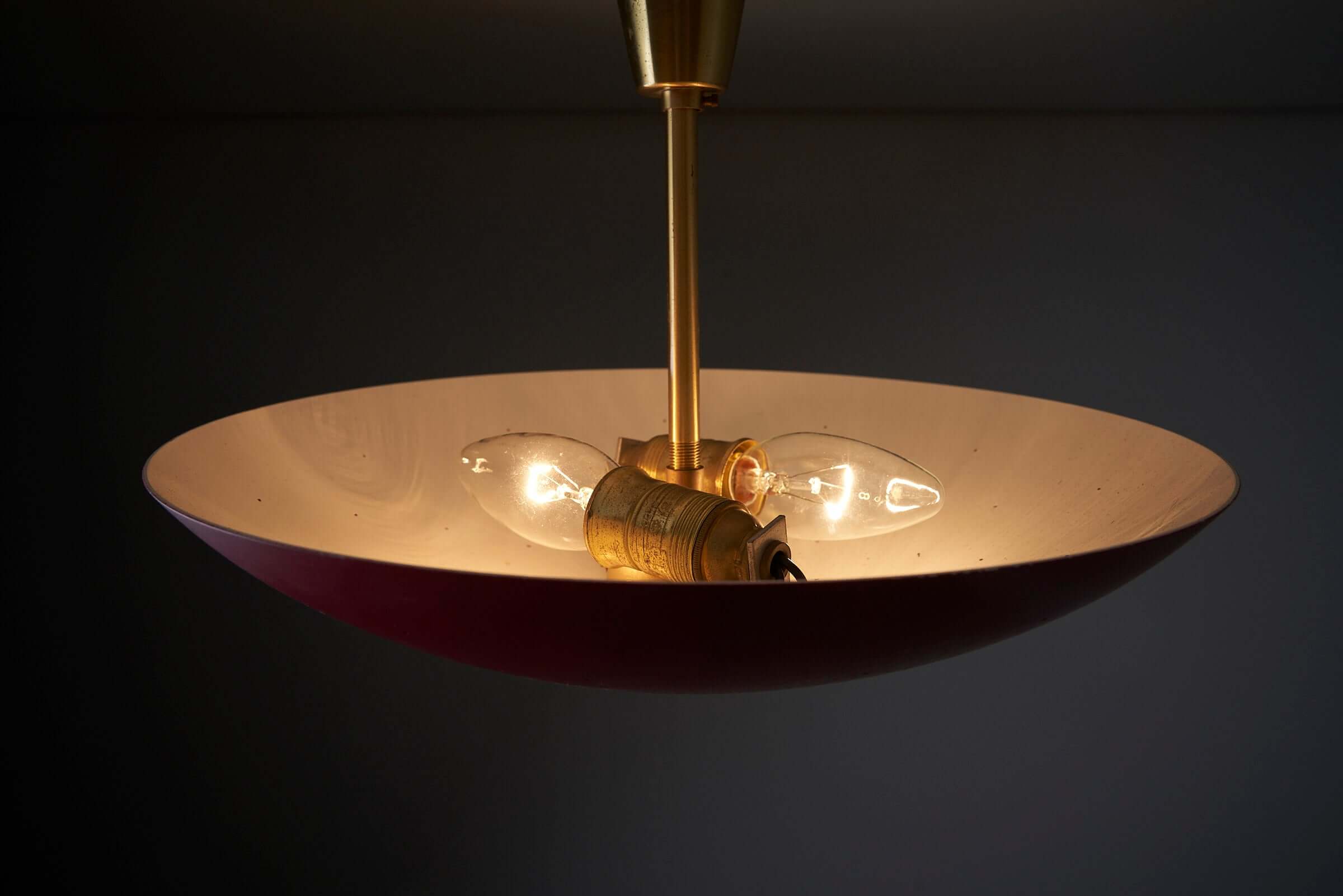 Red Uplight With Perforated Shade