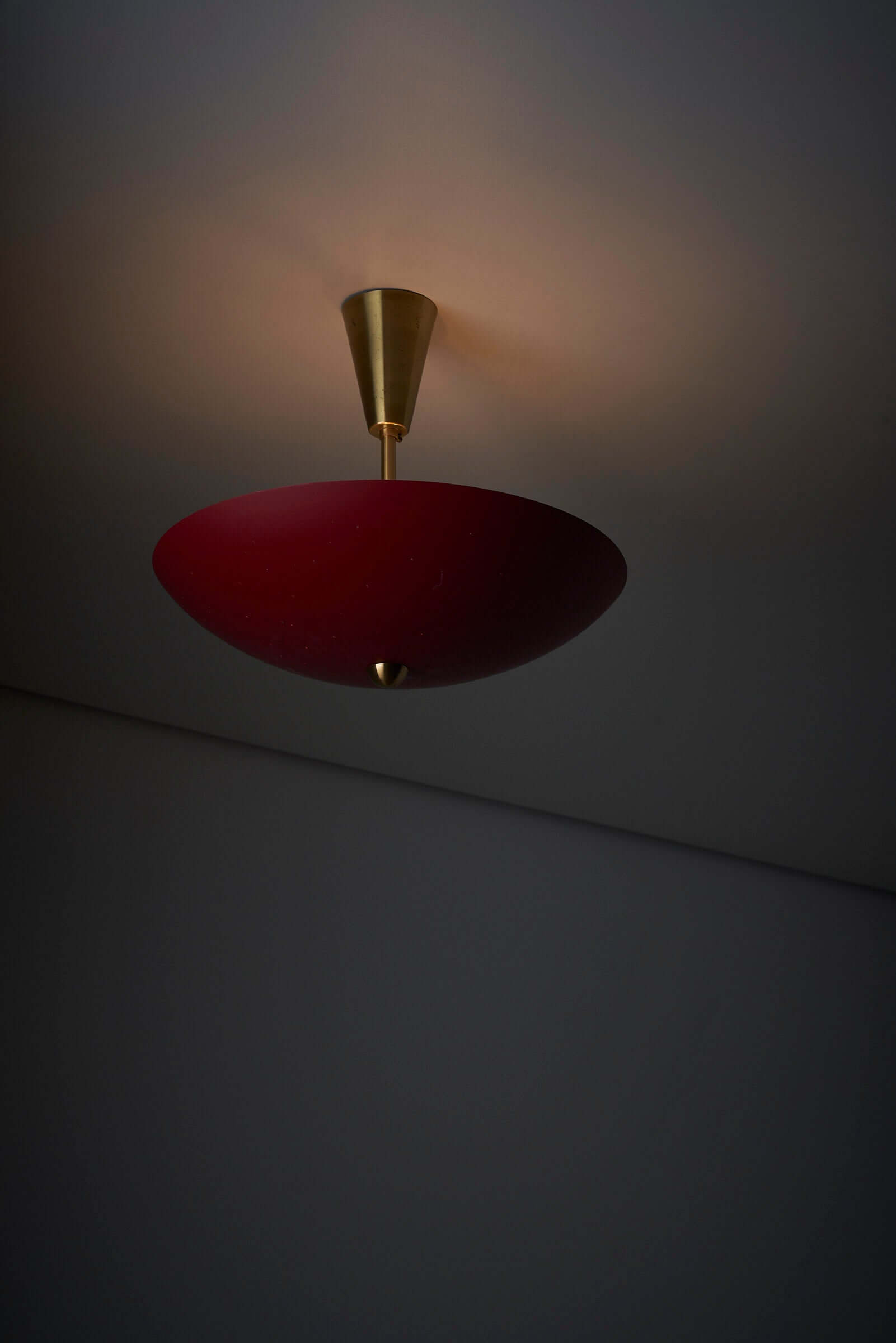 Red Uplight With Perforated Shade